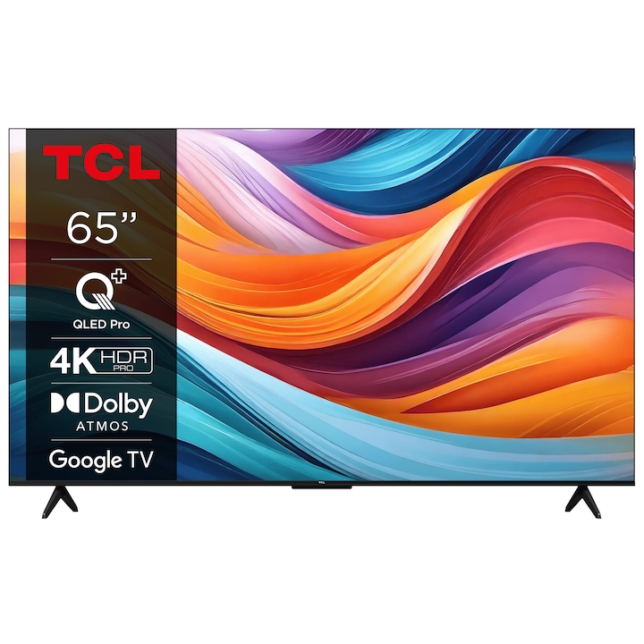 Televizor TCL QLED 65T7B, 164 cm, Smart Google TV, 4K Ultra HD, Clasa F - eMAG.ro