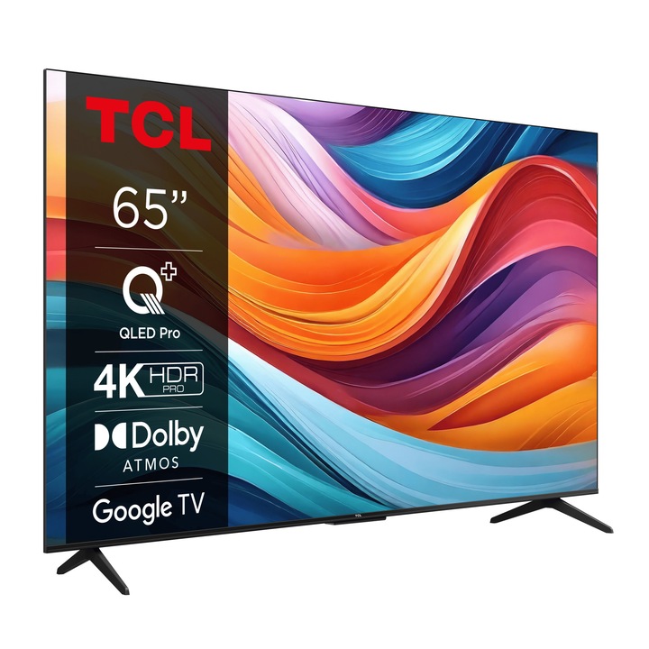 Televizor TCL QLED 65T7B, 164 cm, Smart Google TV, 4K Ultra HD, Clasa F - eMAG.ro