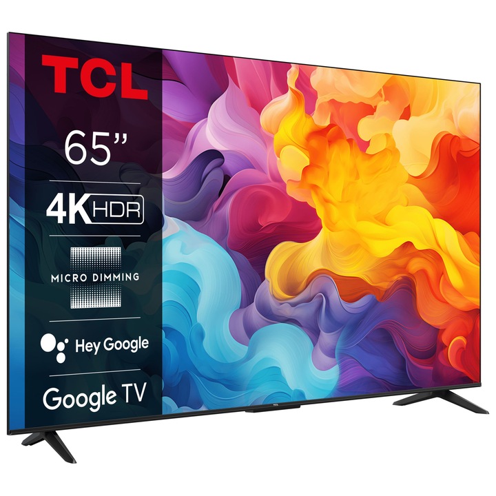 Televizor TCL LED 65V6B, 164 cm, Smart Google TV, 4K Ultra HD, Clasa E - eMAG.ro