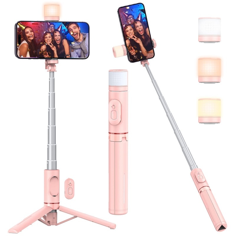 Trepied fotografic telescopic cu lumina, 76 cm, telecomanda detasabila ...