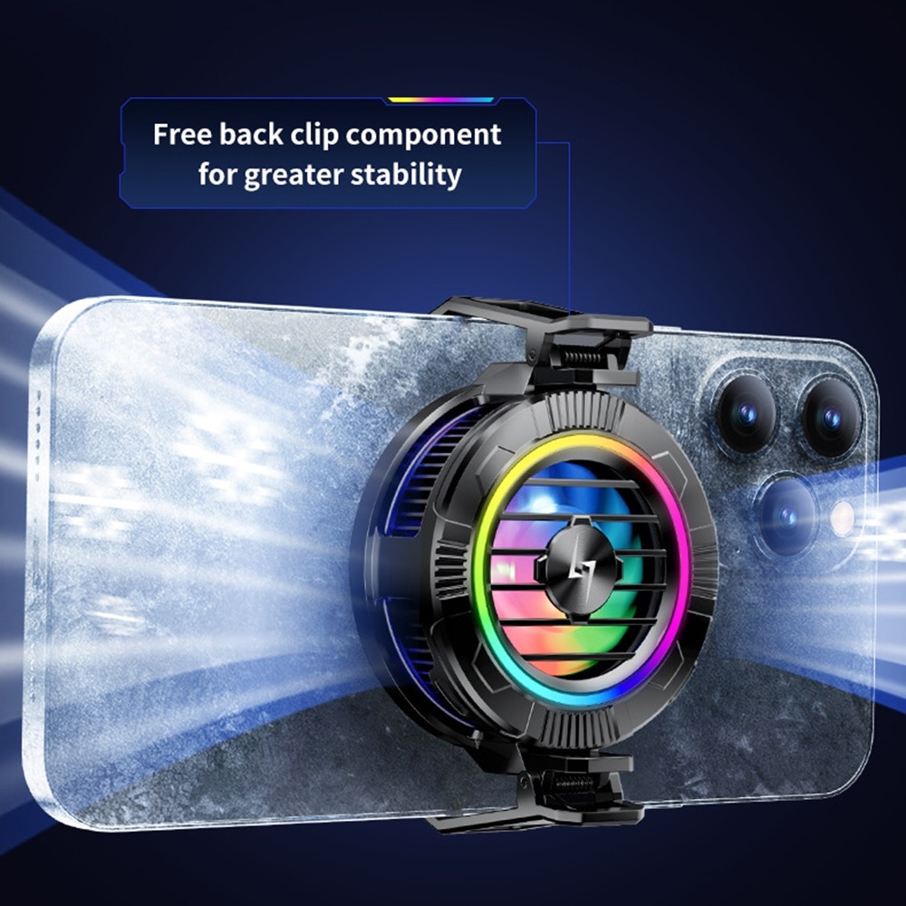 Ventilator pentru Telefon, RGB - (P66) - Black - eMAG.ro