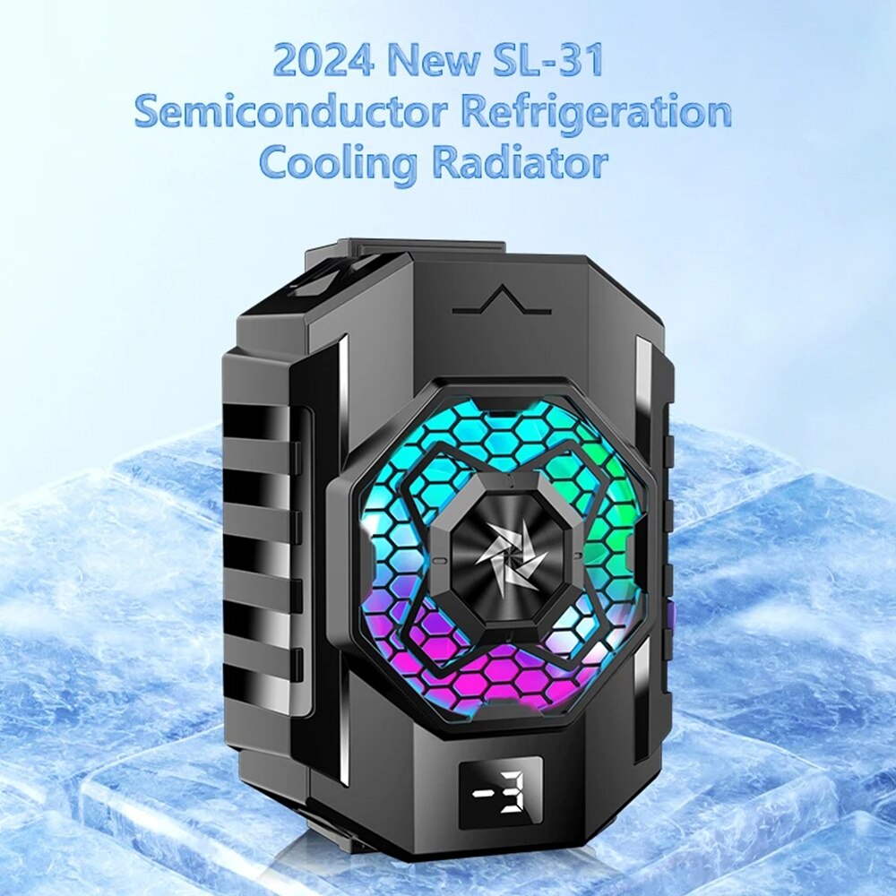 Ventilator pentru Telefon, Display - Techsuit (SL31) - Black - eMAG.ro