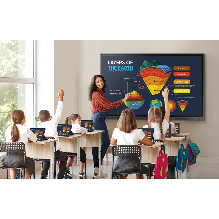 Display interactiv Samsung WA65D, 65”, 4K UHD, 400cd/mp, 40 puncte ...