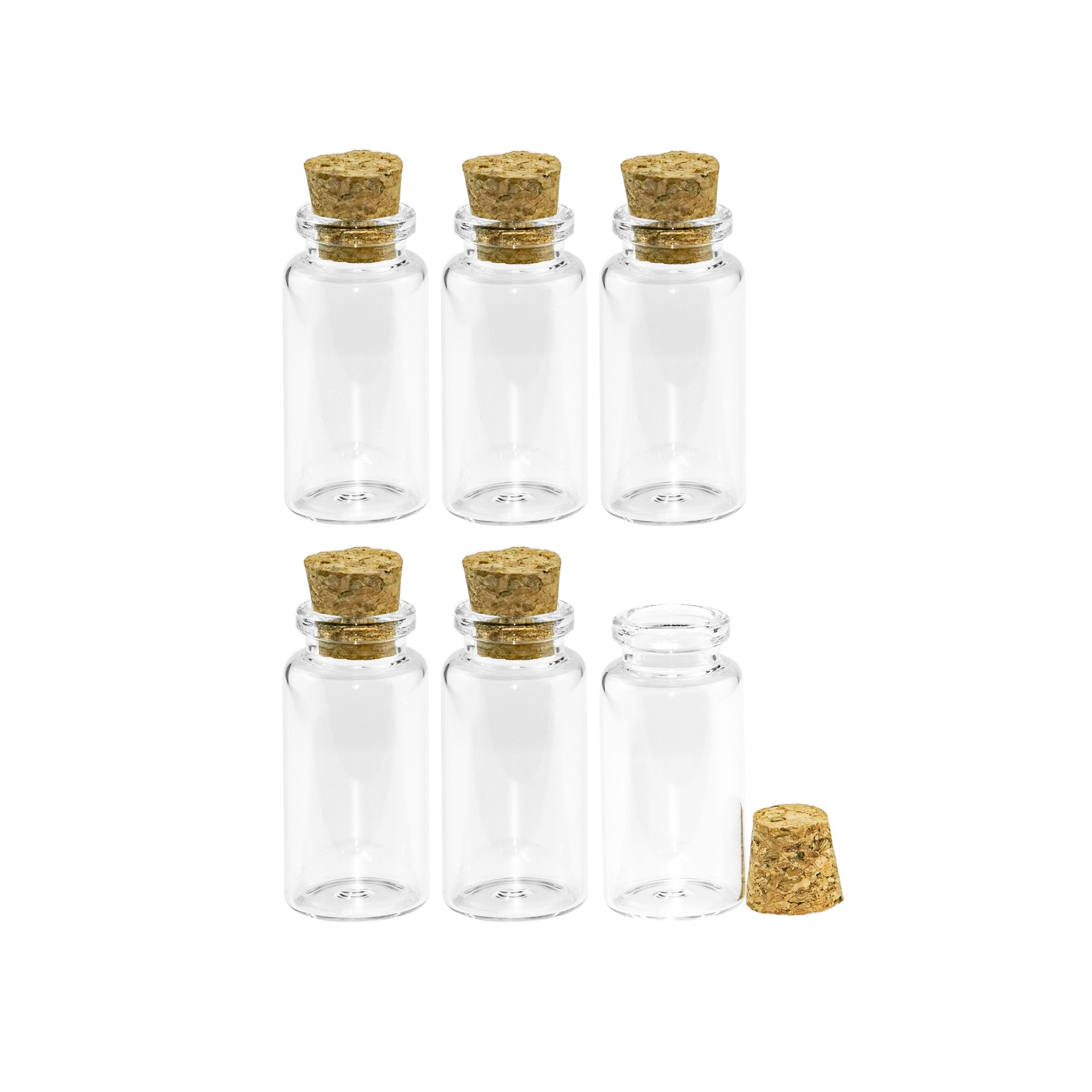 Set 50 Sticle Mici de Sticla cu Dopuri, Transparente, 25ml, 60x30mm ...