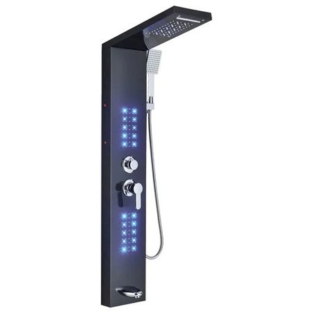 Coloana de dus cu iluminare LED, efect de ploaie si cascada, masaj ...