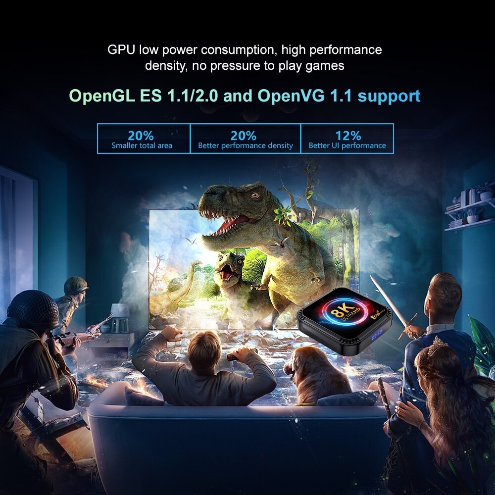 Smart tv box, 8K Ultra HD, Quad core Cortex-A53, Android 13.0, 2.4G/5G ...