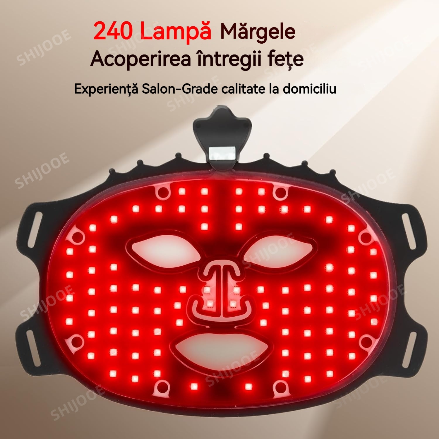 Masca faciala fototerapie，SHIJOOE®，sursa de lumina 7 culori, 80 LED-uri ...