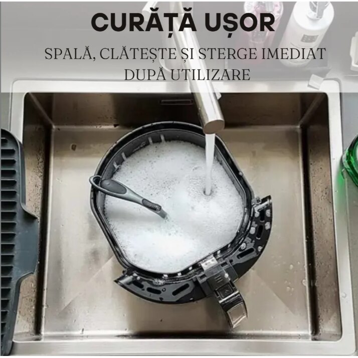 Friteuza Air Fryer RAF cu aer cald, fara ulei, Capacitate 4.8 l, 12 ...