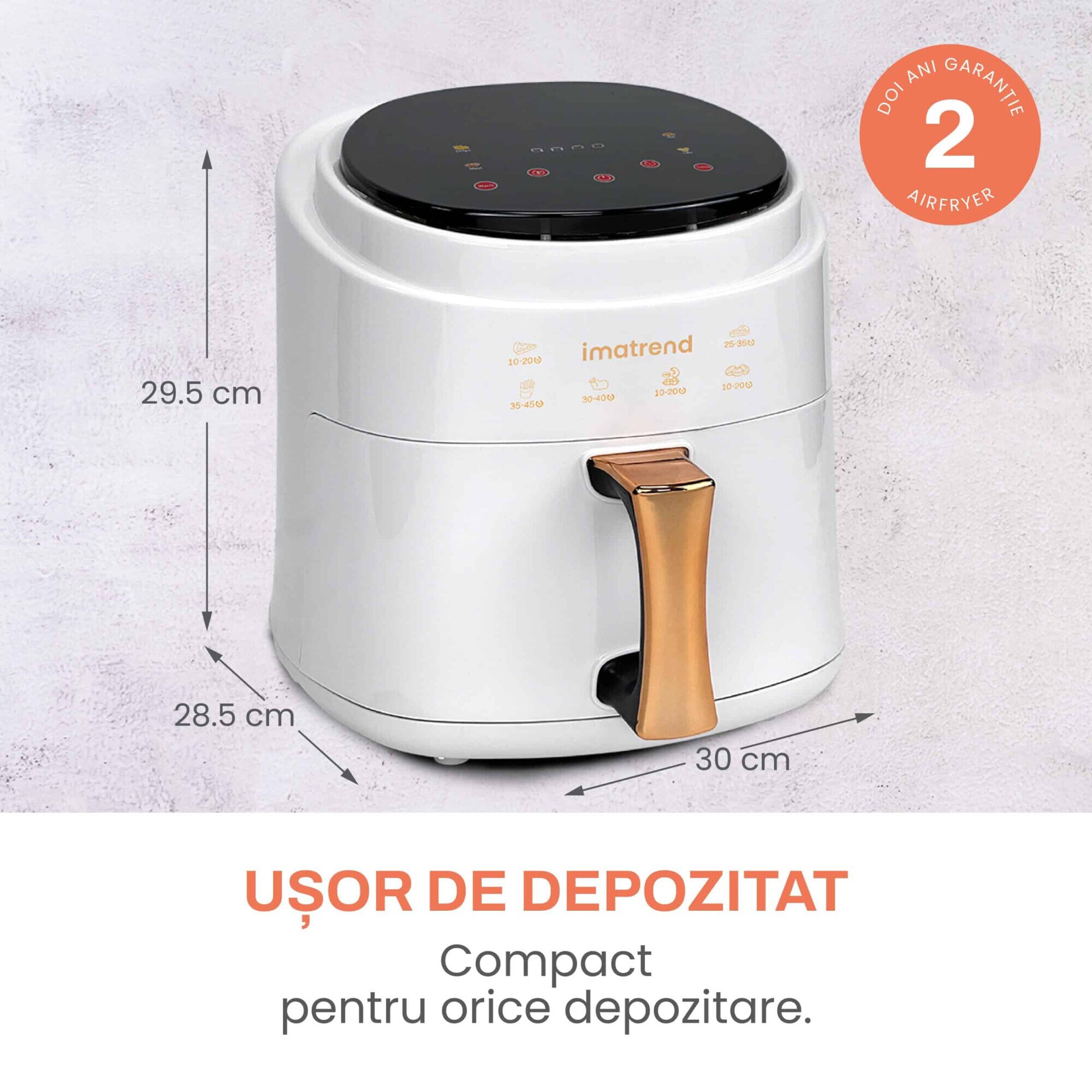 Friteuza cu aer cald, fara ulei, IMA TREND XL Air Fryer, 1400W ...