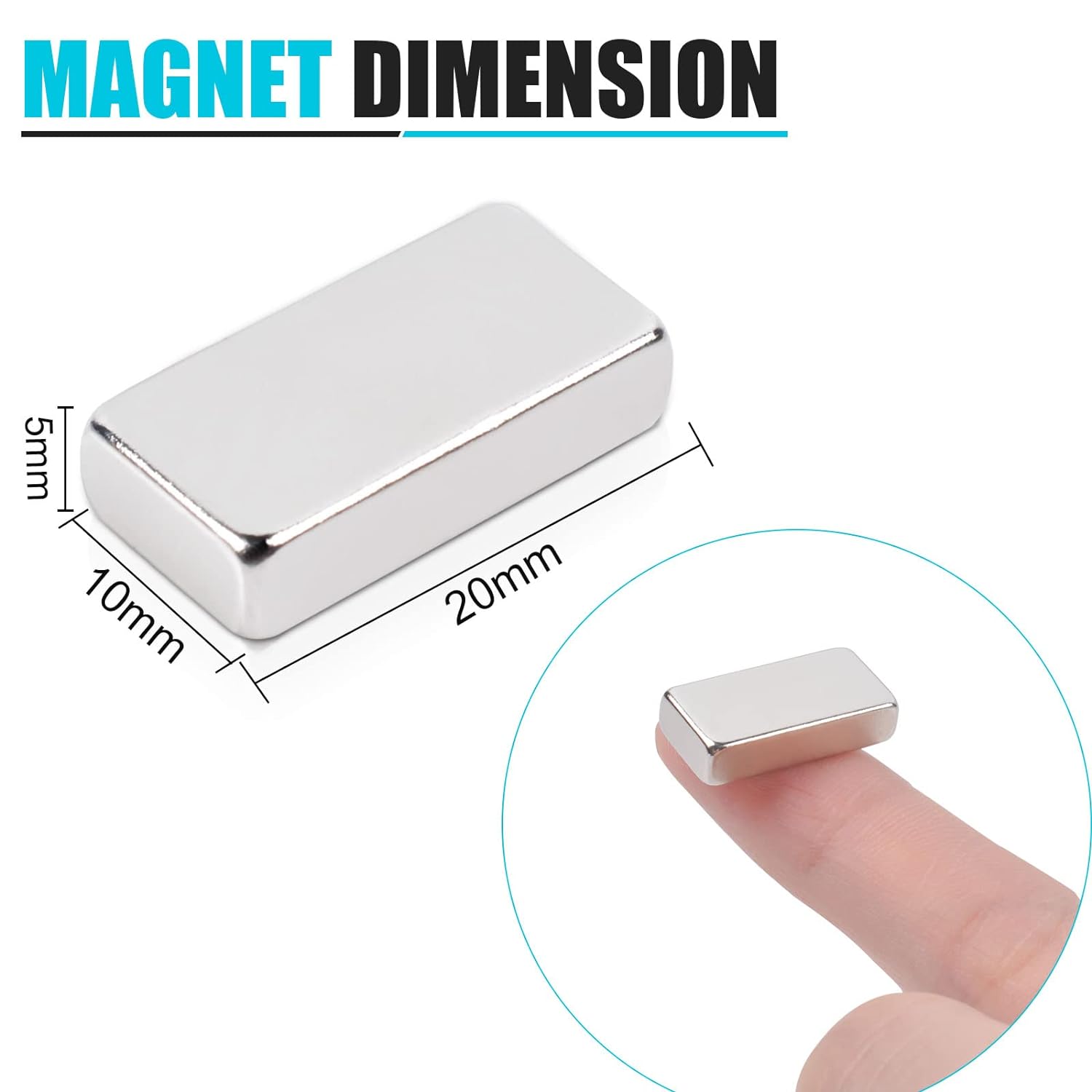 Set 10 bucati Magnet oala neodim puternic 20mm x 10mm x 5mm, cu adeziv ...