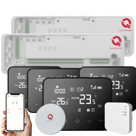 Kit Automatizare Incalzire Pardoseala Wireless Q20, 2x Controller 8 ...
