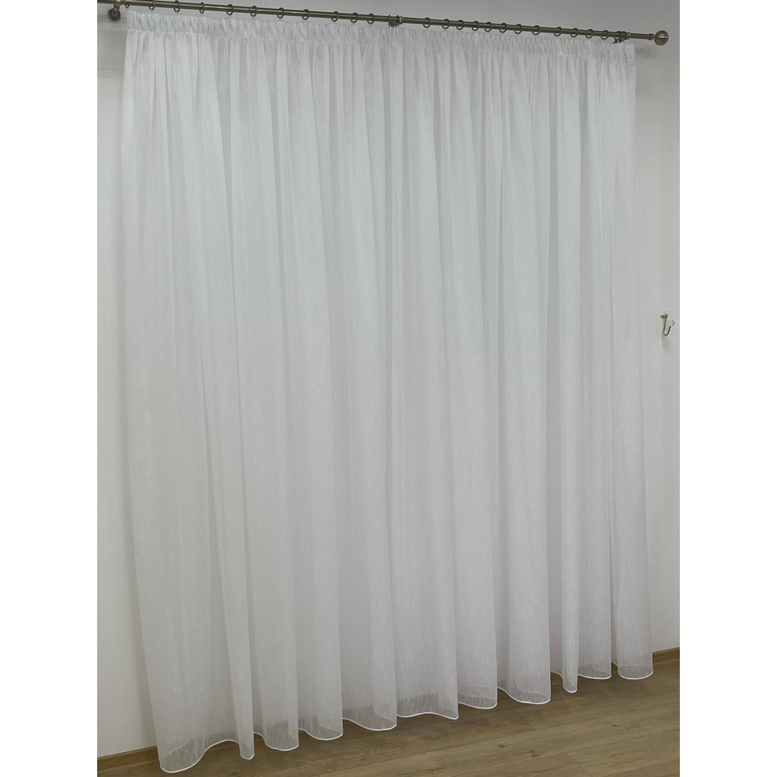 Perdea brodata cu mici insertii, culoare alba, colectia Simplicity by ...