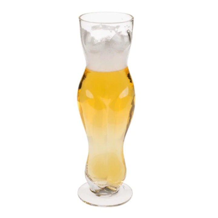 Pahar de bere cu silueta de femeie, 500 ml - eMAG.ro