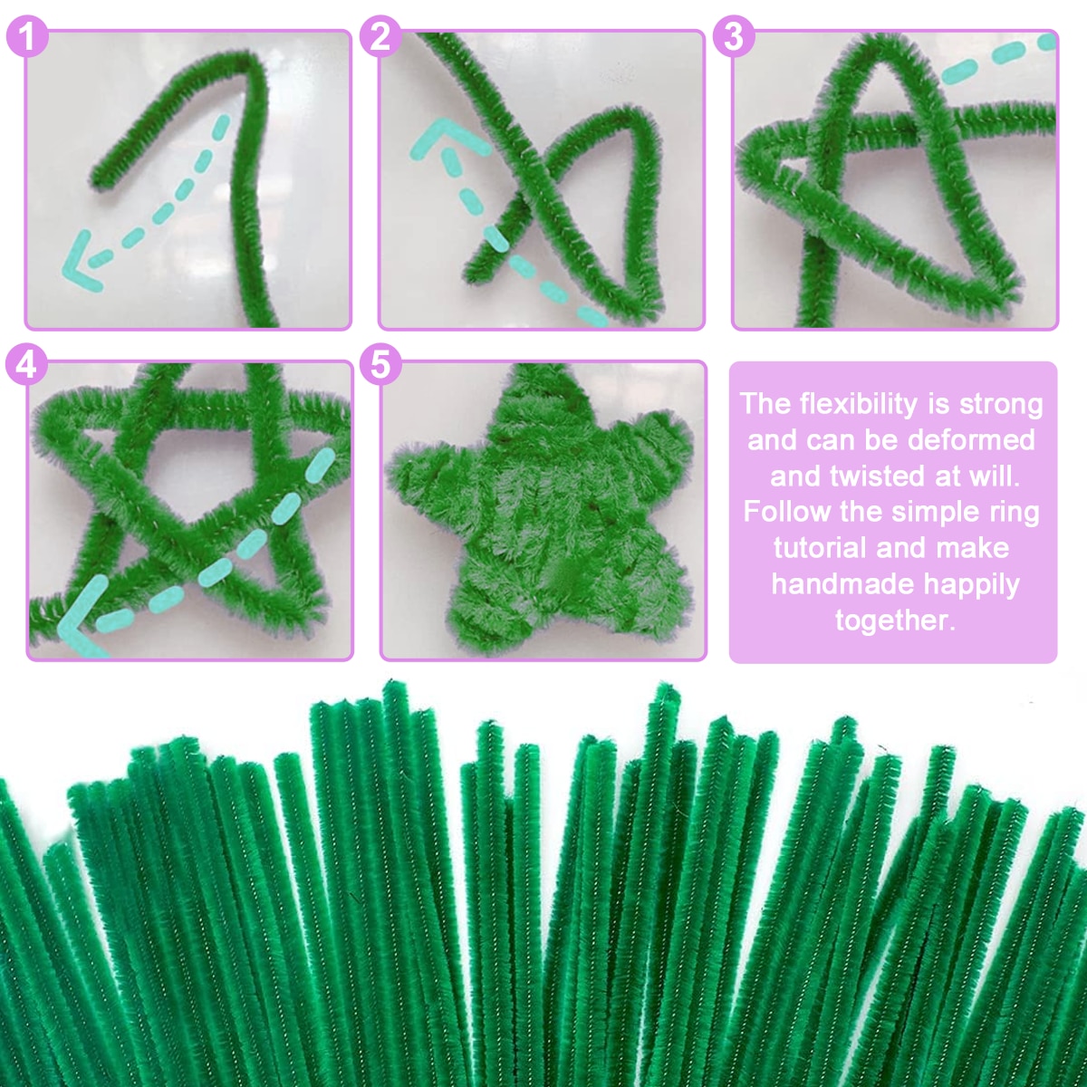 Set 30 tije pentru flori, 30cm, mov/verde - eMAG.ro