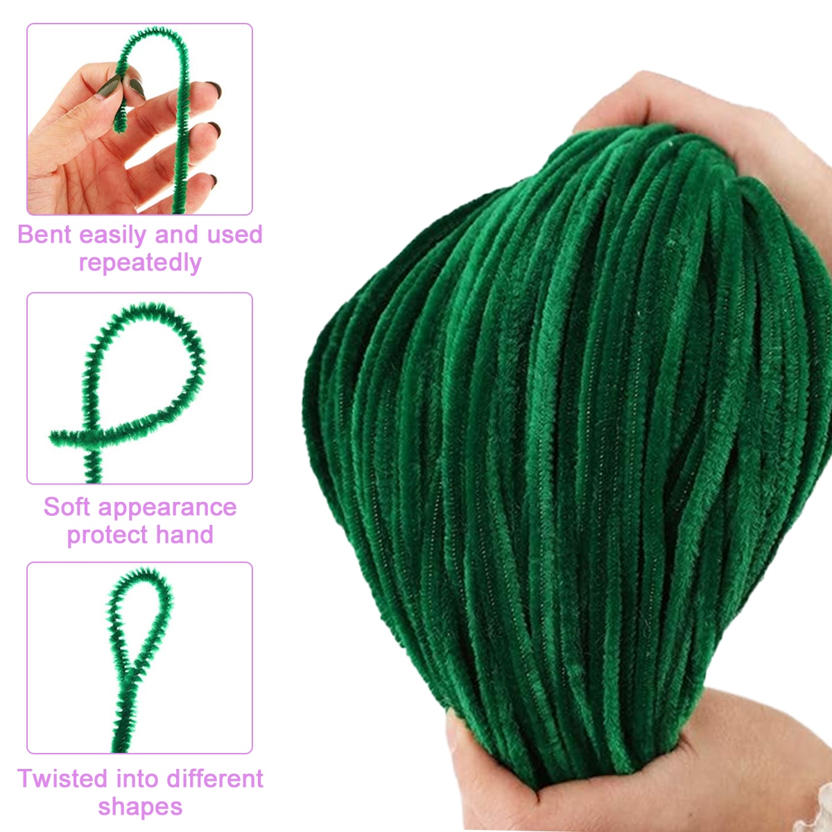 Set 30 tije pentru flori, 30cm, mov/verde - eMAG.ro