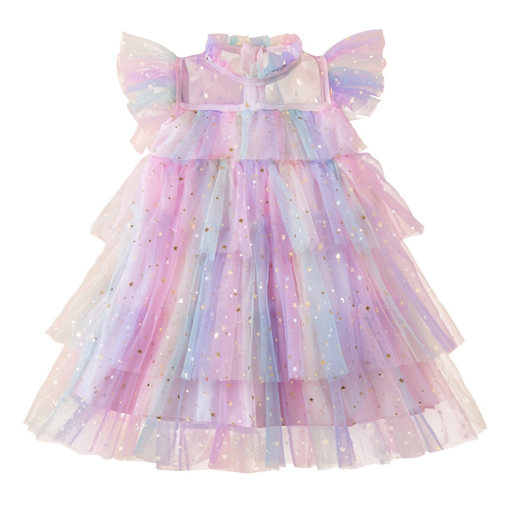 Rochie pentru fetite, curcubeu, din poliester, 140cm - eMAG.ro