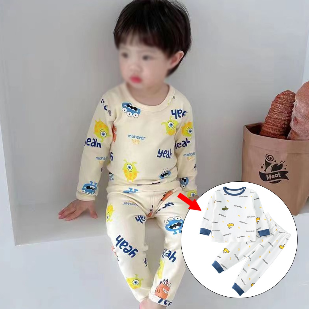 Set pijamale pentru copii QttvbTna, bumbac, multicolor, 100cm - eMAG.ro
