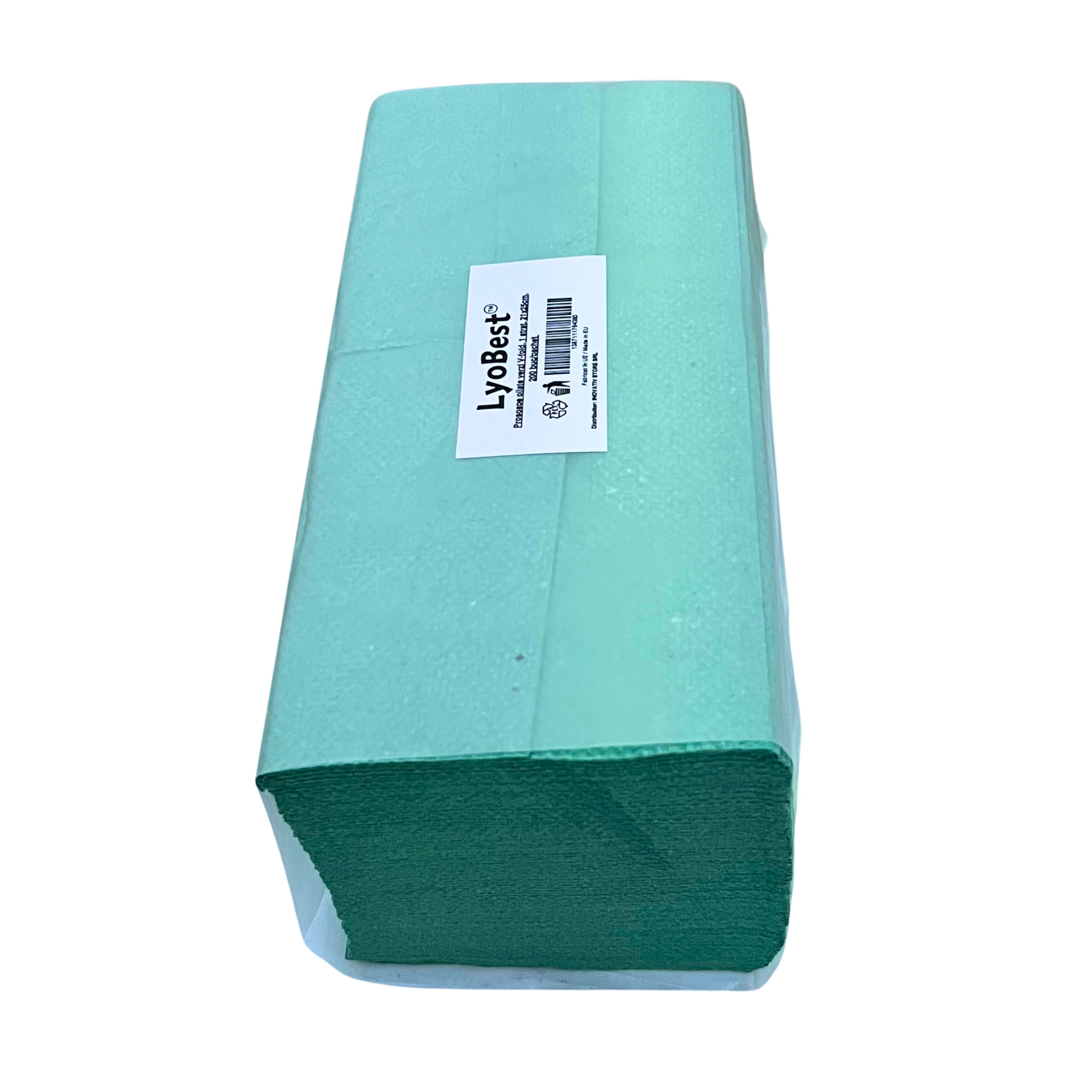 Prosoape pliate verzi V-fold, 1 strat, 21x25cm, 200 buc/pachet - eMAG.ro