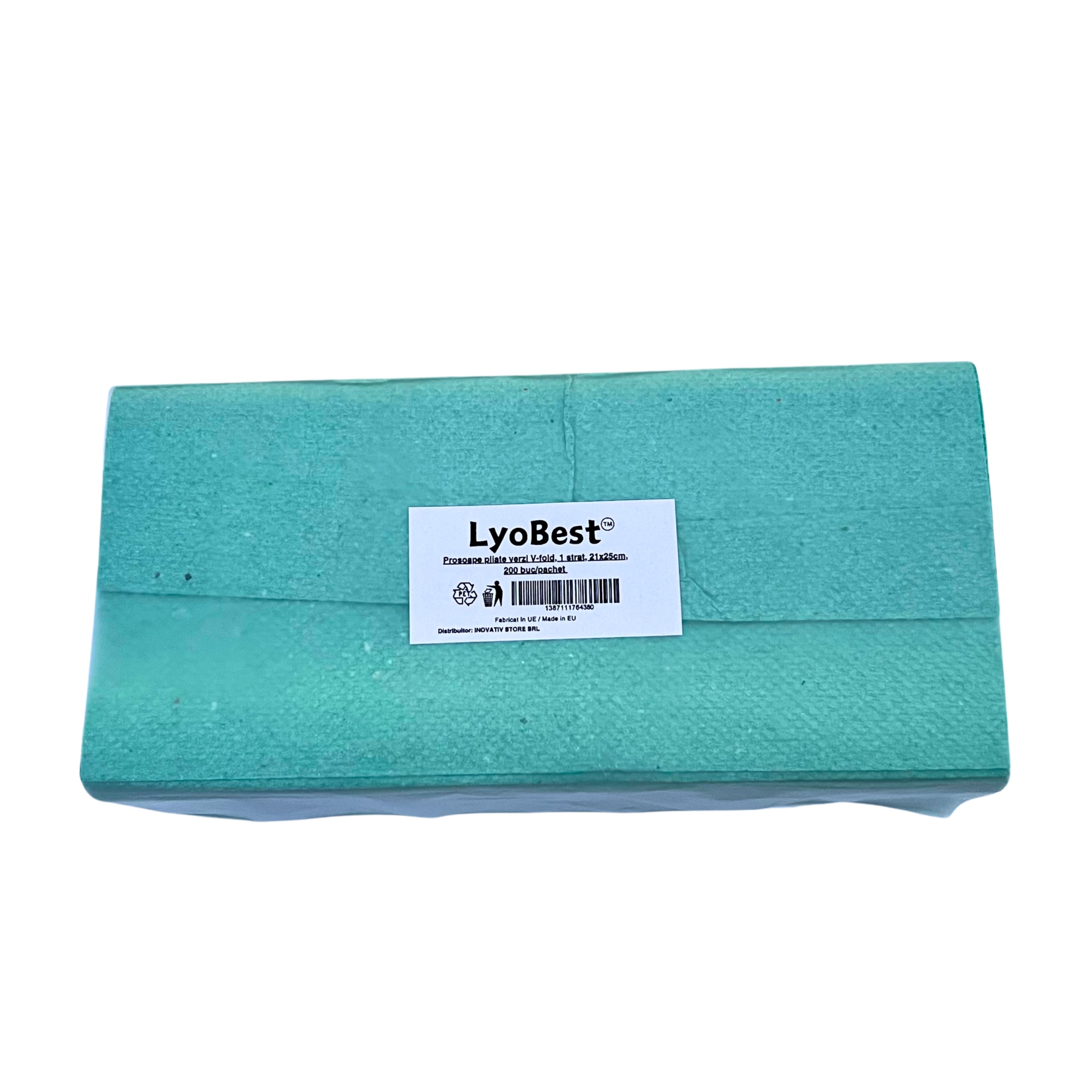 Prosoape pliate verzi V-fold, 1 strat, 21x25cm, 200 buc/pachet - eMAG.ro