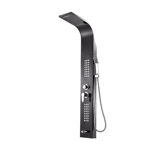 Panou dus hidromasaj inox 4 functii negru lucios - eMAG.ro