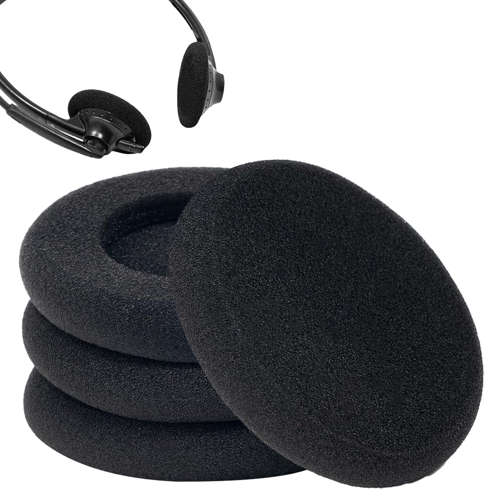 Set 4 bucati bureti pentru casti, negru, 6cm - eMAG.ro