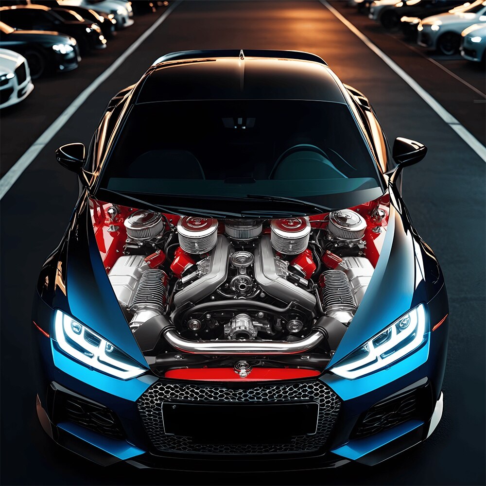 Folie tuning capota, Model Engine, Sticker colantare auto, Rezistenta ...