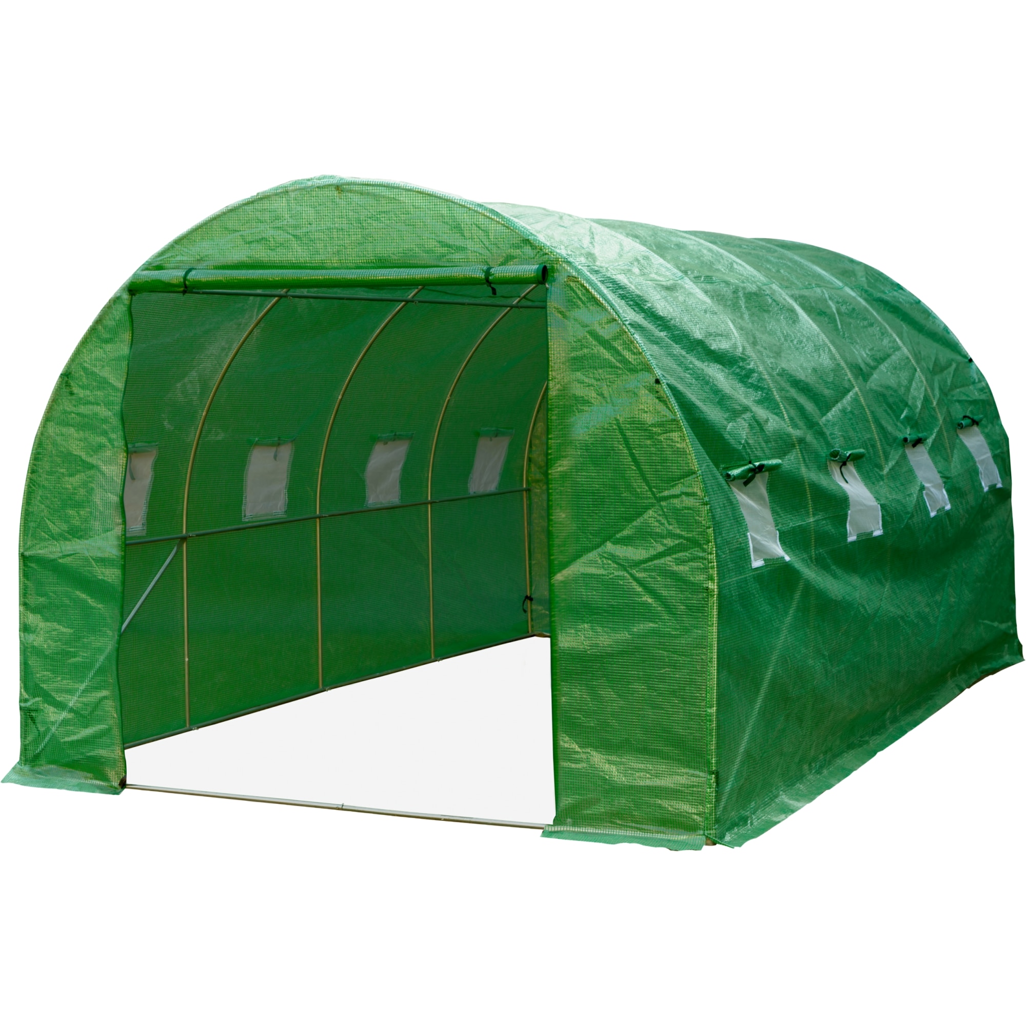 Sera de gradina, tip tunel cu cadru metalic, 400x1000cm, verde, 40mp ...