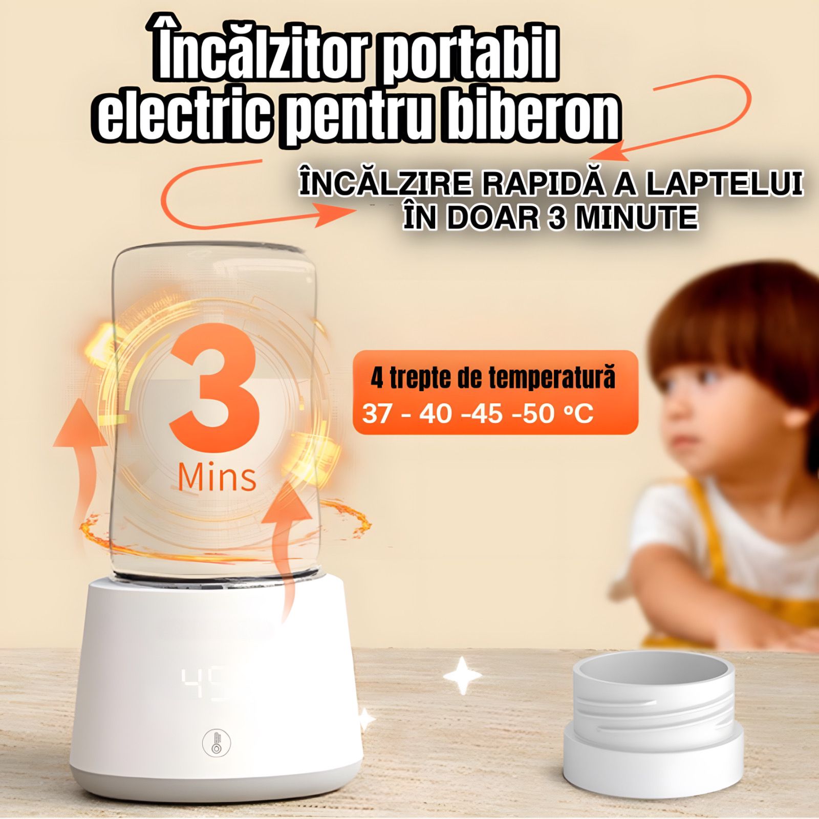 Incalzitor Biberoane Portabil Infiniteea™, Electric, Multifunctional ...