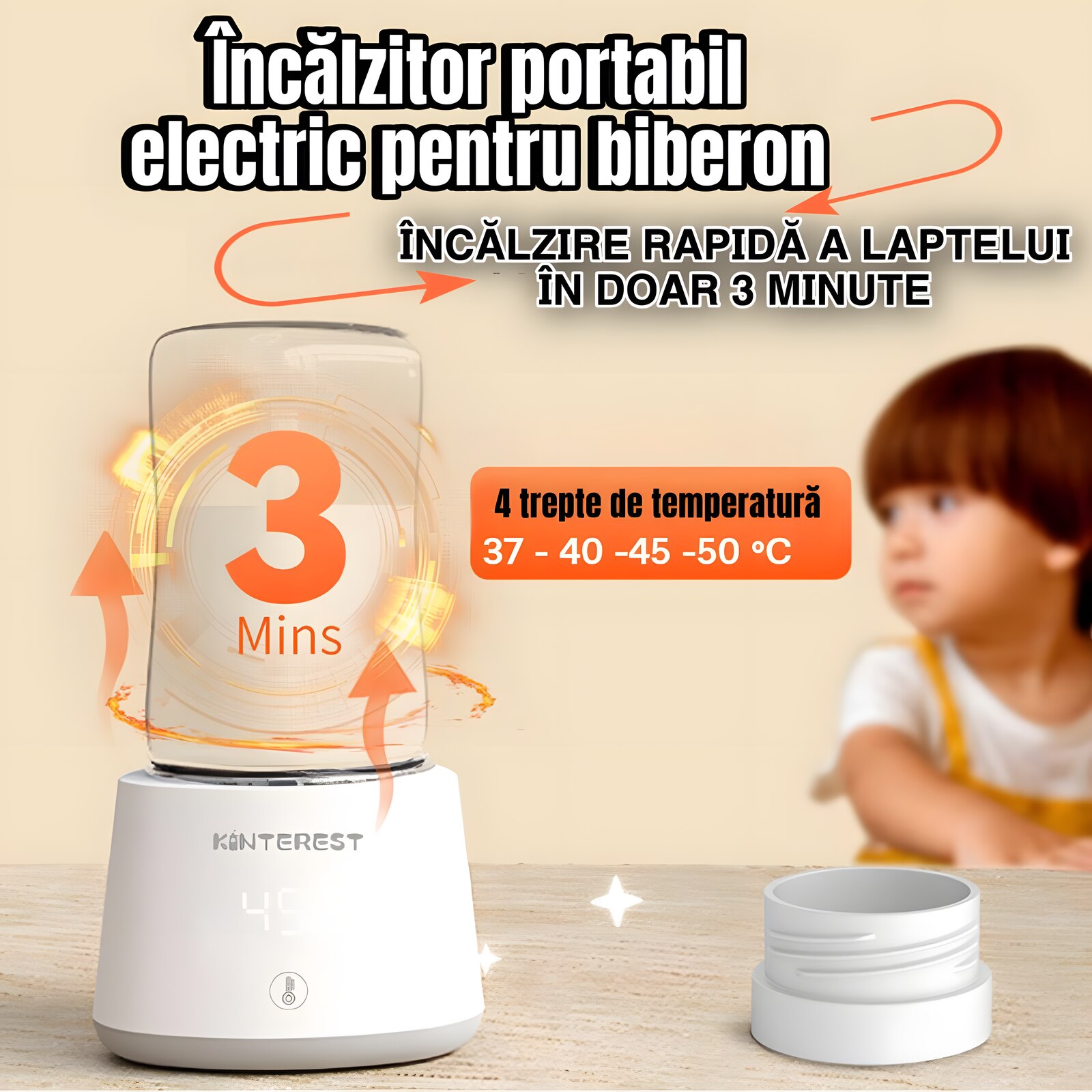Incalzitor Biberoane Portabil Infiniteea™, Electric, Multifunctional ...