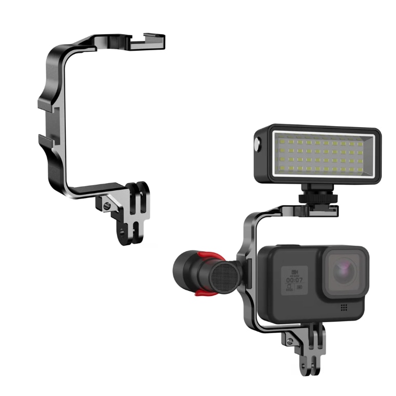 Kamerarögzítő vakuval/mikrofonnal, GitUp Adapter, GoPro Cameras Hero 1 ...