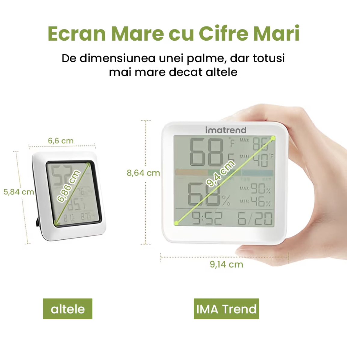 Termometru Digital si Higrometru Meteo IMA Trend® YG5275 Pro, Ecran 3.7 ...
