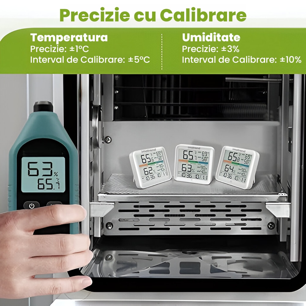 Termometru Digital si Higrometru Meteo IMA Trend® YG5275 Pro, Ecran 3.7 ...