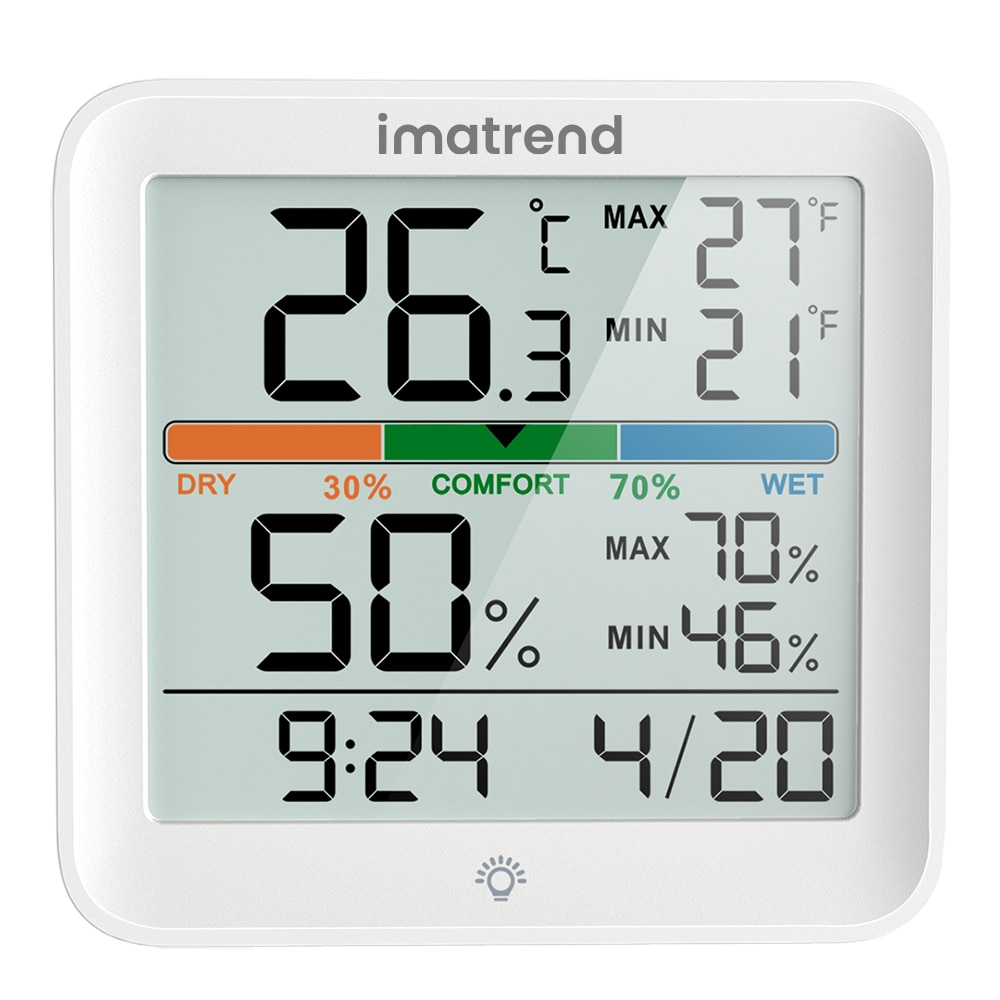 Termometru Digital si Higrometru Meteo IMA Trend® YG5275 Pro, Ecran 3.7 ...