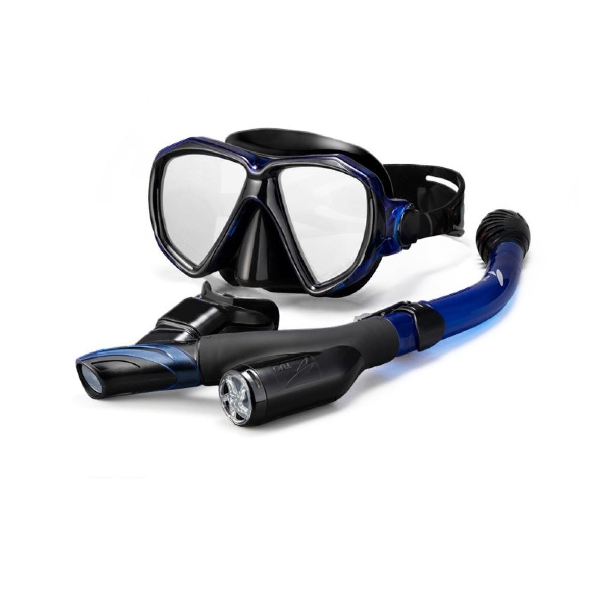 Set scuba diving si snorkeling adulti format din masca anti-ceata si tub, albastru - eMAG.ro