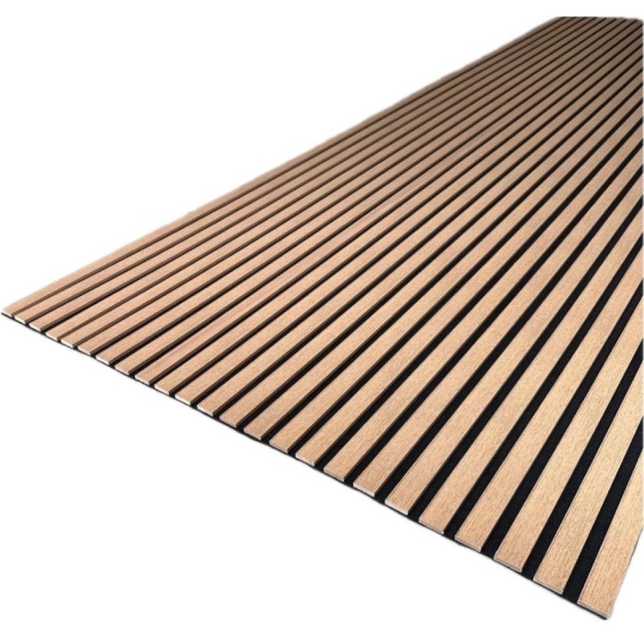 Panou riflaj decorativ acustic, 60 x 275 cm, tec - eMAG.ro