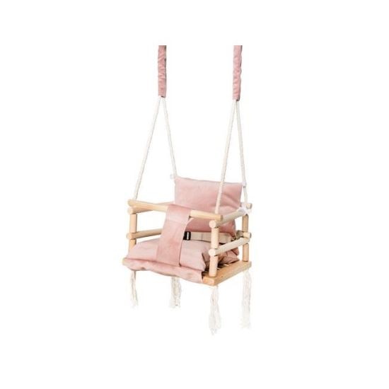 Leagan pentru copii, 3 in 1, lemn, roz, max 30 kg, 34x34x26 cm, Kruzzel ...