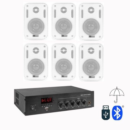 Sistem audio ambiental 6 boxe aplicate, Bluetooth, USB, FM - eMAG.ro