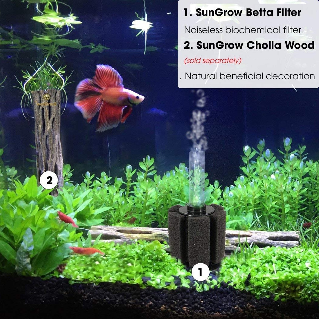 Filtru bio din spuma pentru acvariu, pentru pesti mici si Betta, 10.5 ...