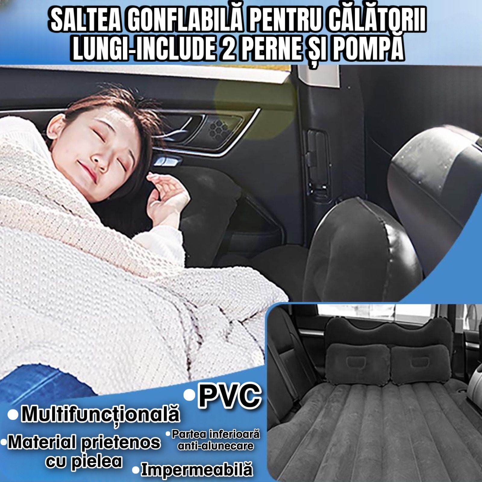 Saltea Auto Gonflabila Pentru Bancheta, Pentru Calatorii / Camping ...