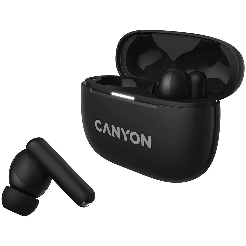 Casti Wireless Canyon TWS-10, ANC+ENC, Bluetooth, Negru - eMAG.ro