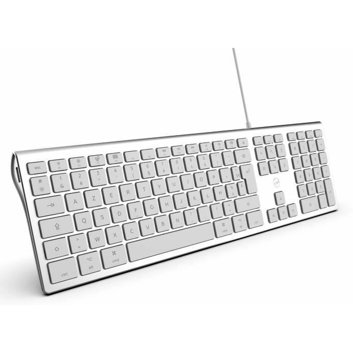 Keyboard Mobility Lab, AZERTY, 2xUSB, бял/сребрист, за Mac OS - eMAG.bg