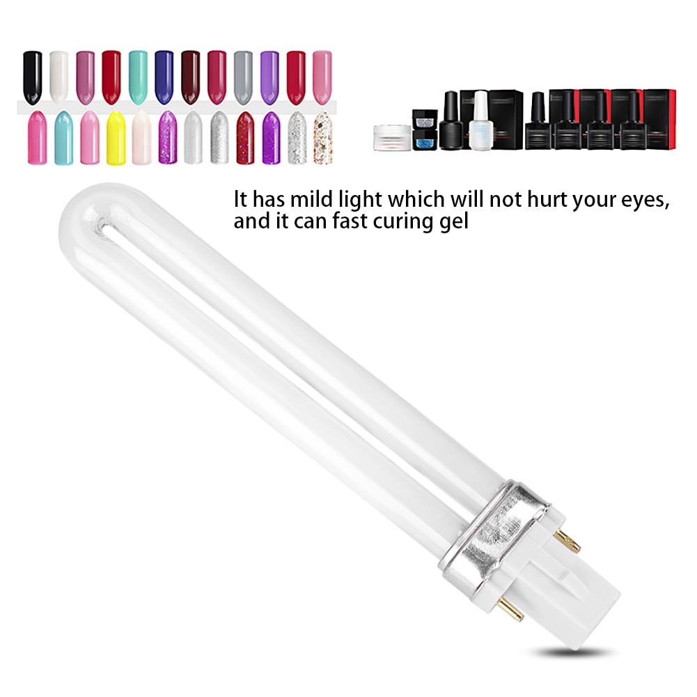 Set 4 becuri UV Mmgoqqt pentru lampa unghii, 9W, protectie oculara ...
