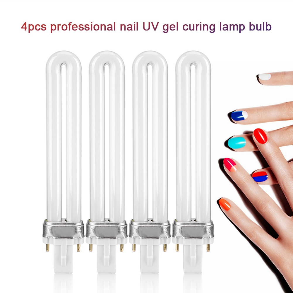 Set 4 becuri UV Mmgoqqt pentru lampa unghii, 9W, protectie oculara ...