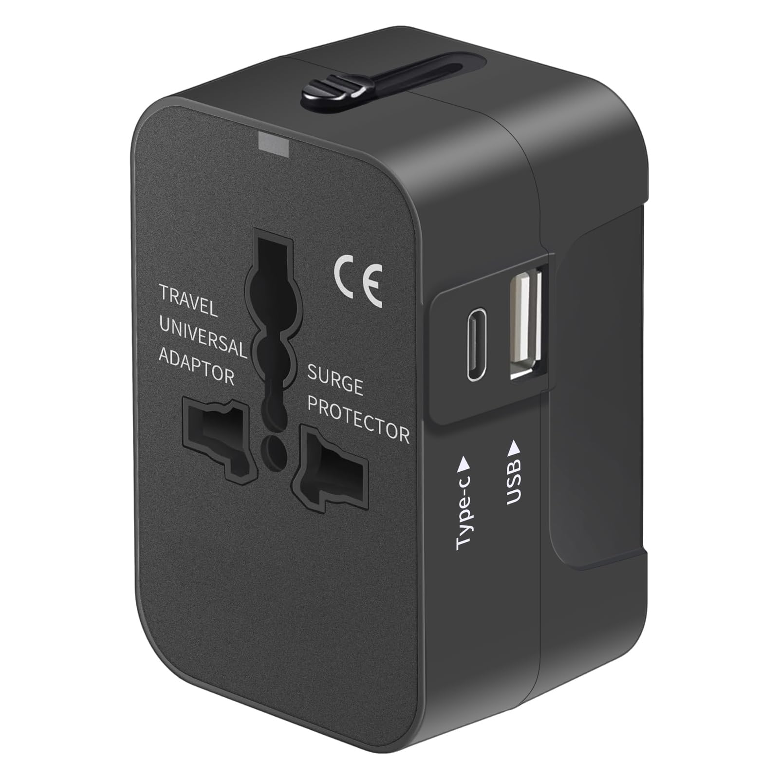 Adaptor de calatorie universal, cu porturi USB-C si USB-A, protectie ...