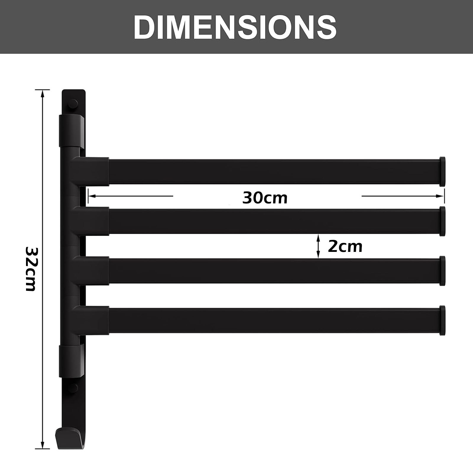 Suport pentru prosoape, Darklove, Reglabil 180 grade, Nu este nevoie sa ...