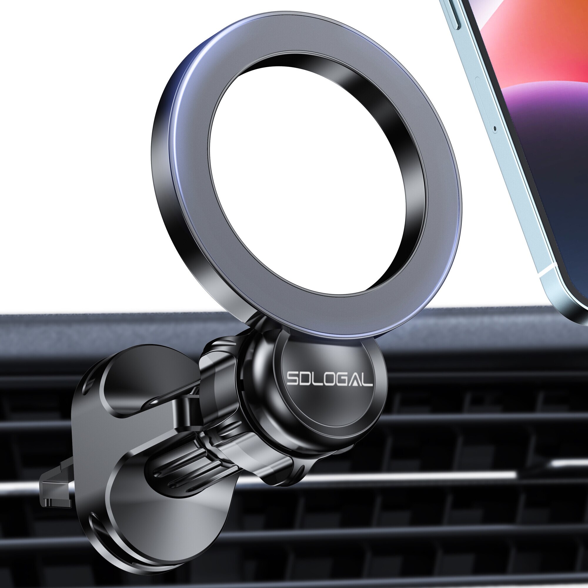 Suport auto magnetic pentru telefon, SDLOGAL®, prindere grila ...