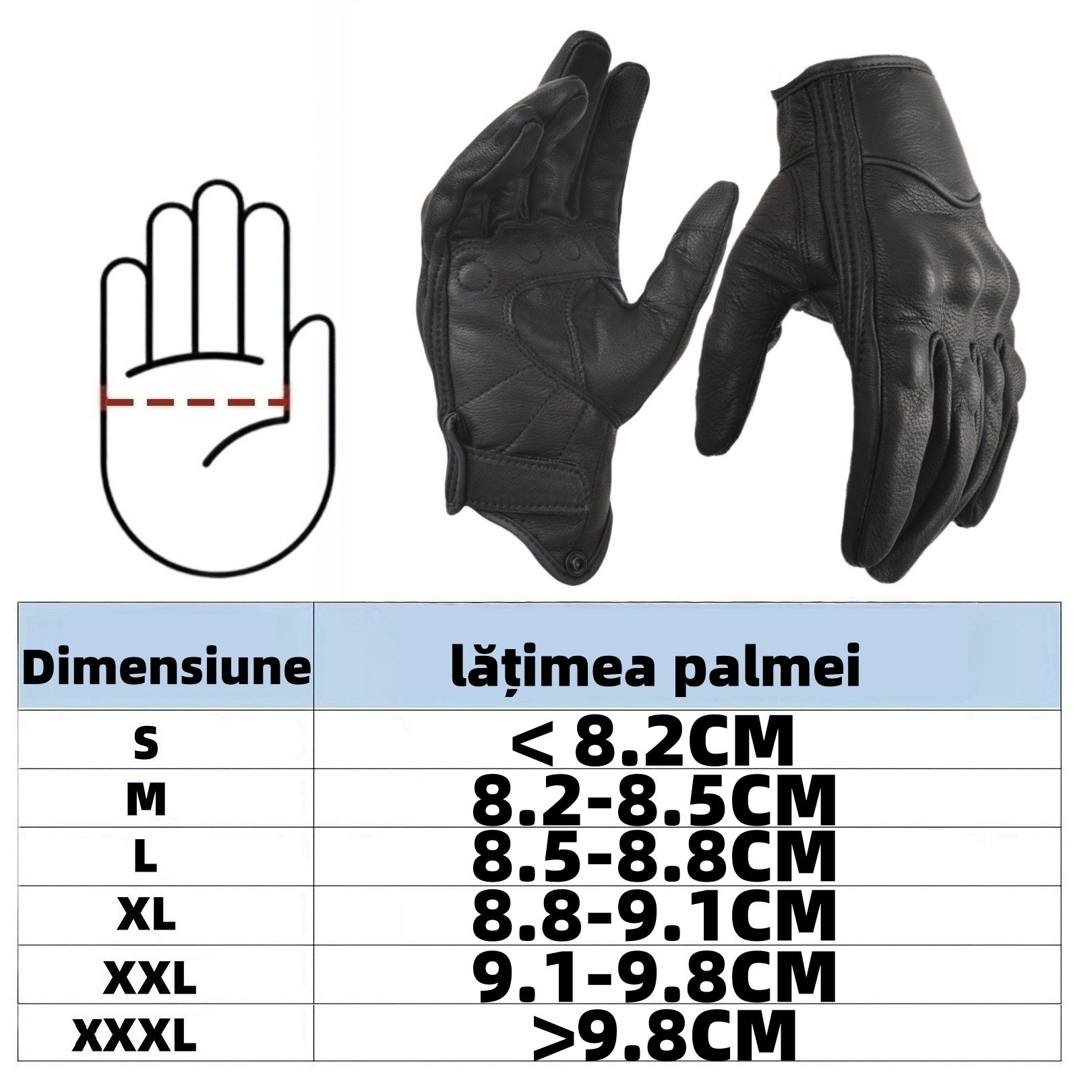 Manusi de motocicleta cu ecran tactil, Piele naturala, Sibewora, XL ...