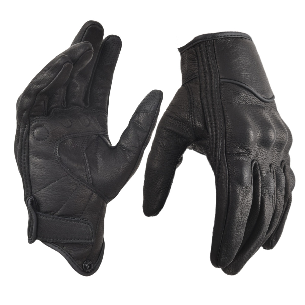Manusi de motocicleta cu ecran tactil, Piele naturala, Sibewora, XL ...