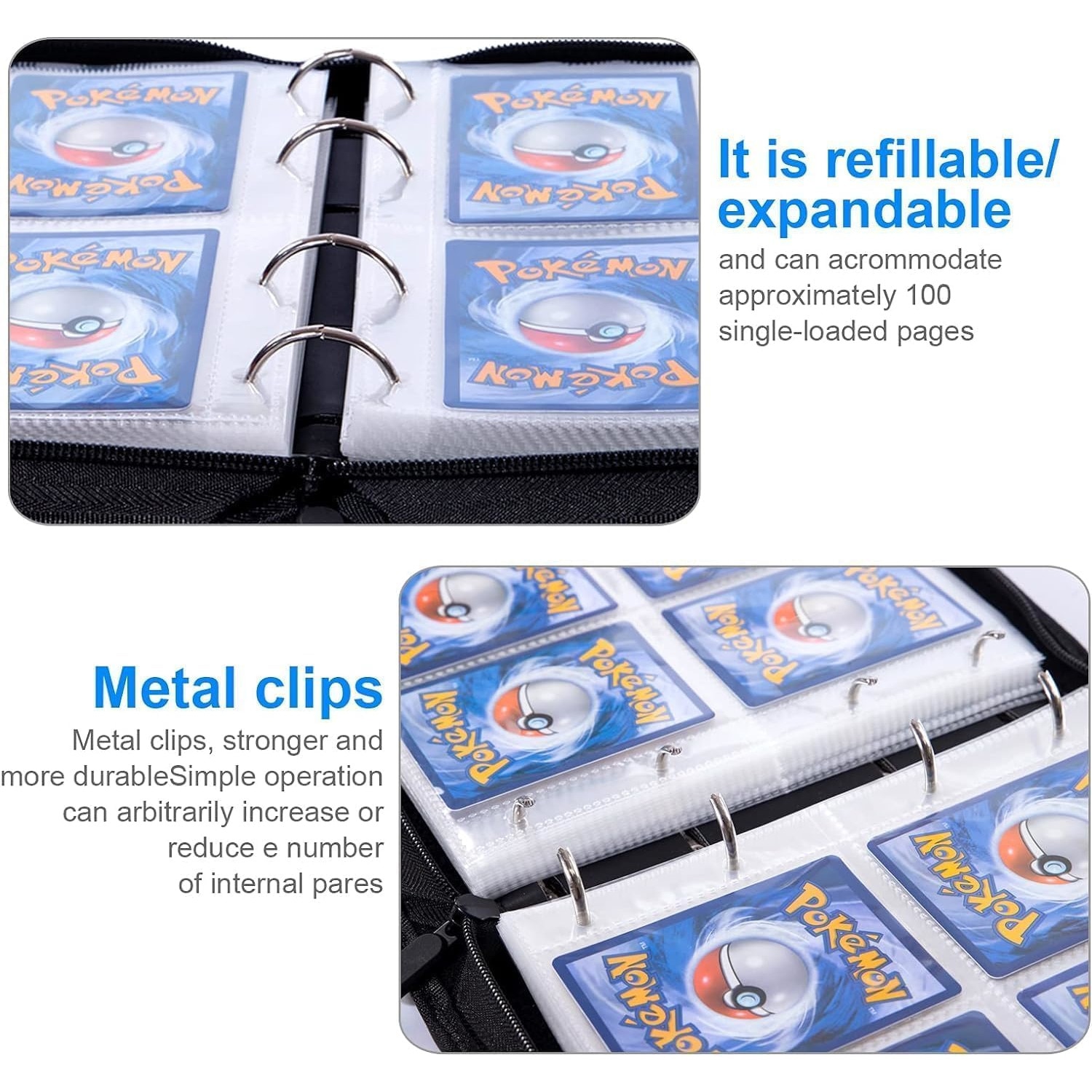 Album de carti Pokemon cu 4 compartimente, 400 de sloturi, 8.0 - eMAG.ro