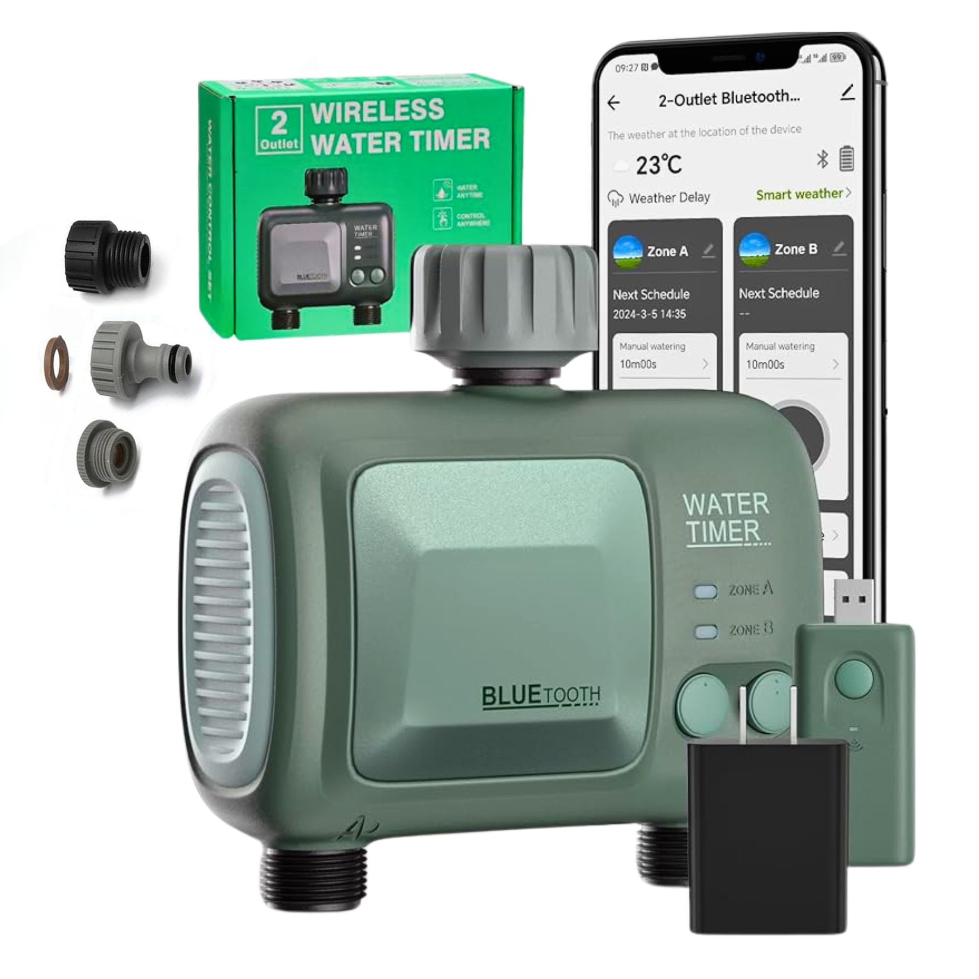 Programator irigare/udare Bluetooth/WiFi, Hub inclus, control prin ...